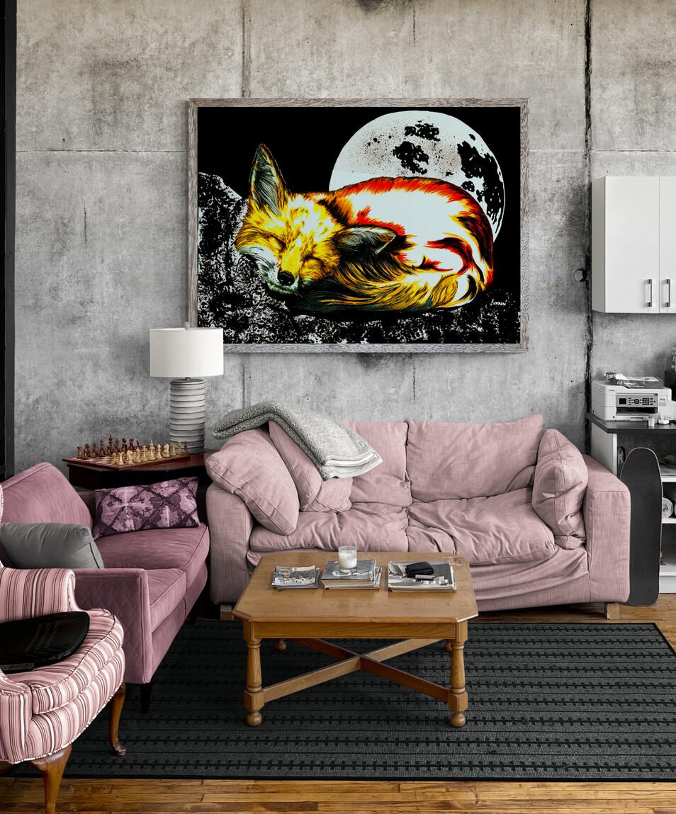 Fox Wall Art | Digital Download Red Fox Print | Hand-drawn Wildlife ...