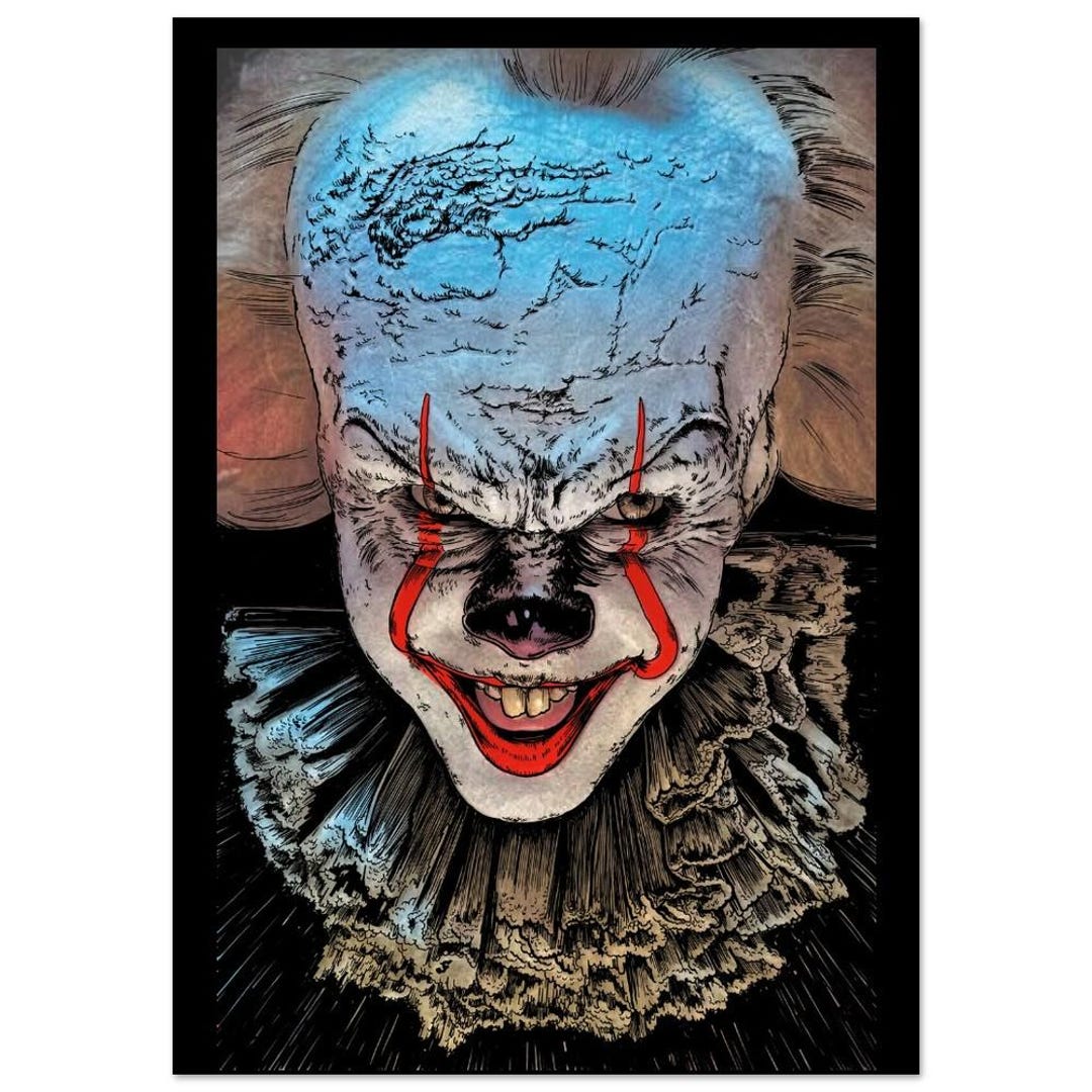 Pennywise Wall Art Poster Print, Pennywise Art Print, IT Wall Art ...