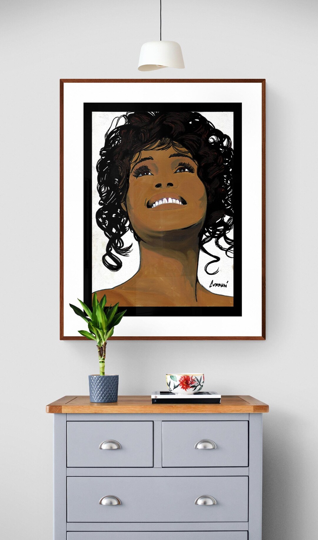 Whitney Houston Art Print- Original Hand Painted Art by Kris Curran ...