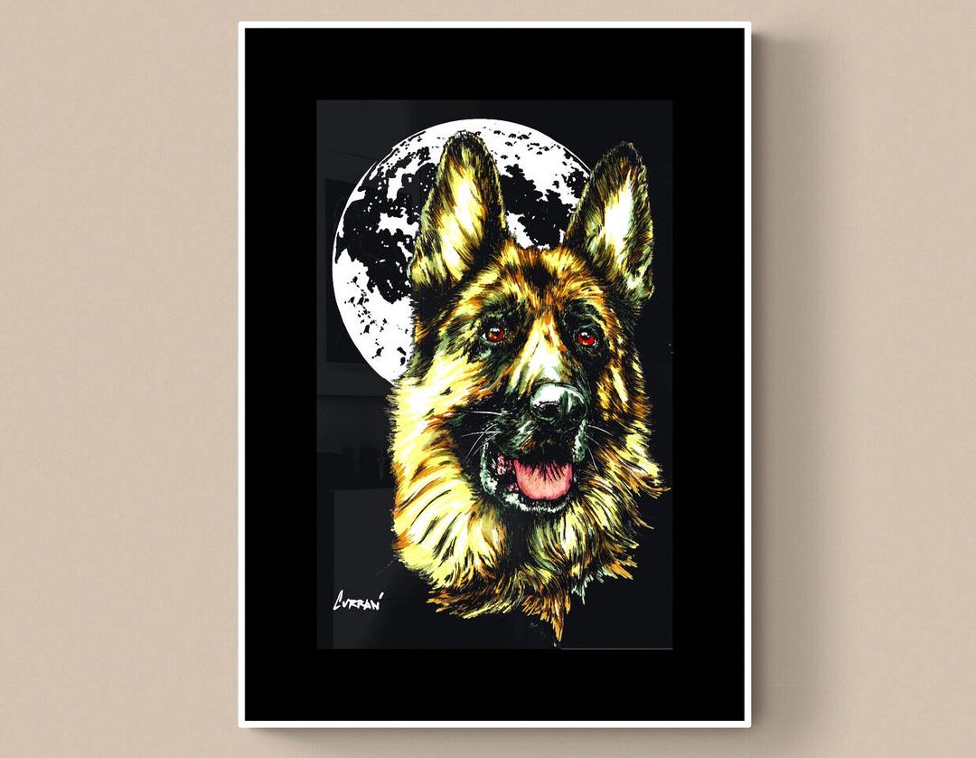 German Shepherd Wall Art, German Shepherd Dog Wall Art, German Shepherd ...