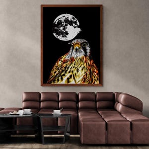 Falcon Wall Art | Digital Download Falcon Print | Hand-drawn Bird of ...