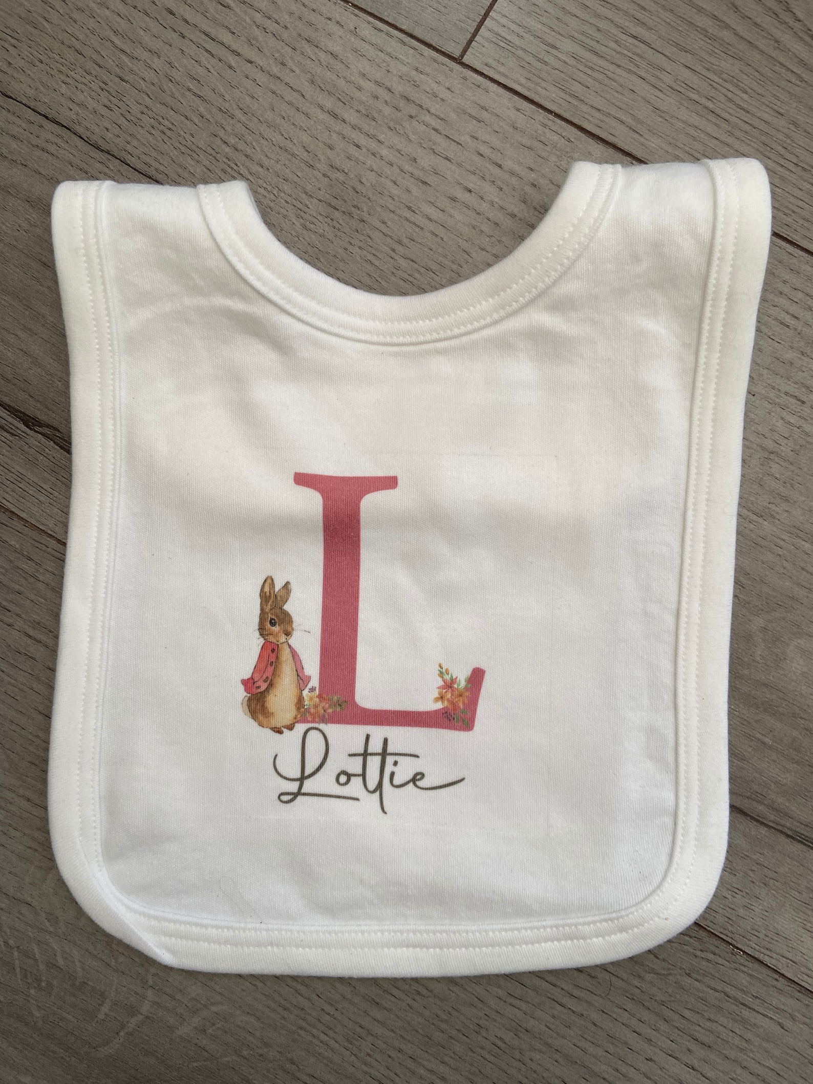 Peter Rabbit Flopsy Personalised Initial Baby Bib - Etsy