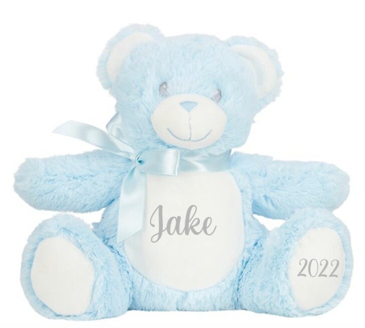 Personalised Fluffy Teddy Bear Baby Nursery Gift baby Shower - Etsy UK