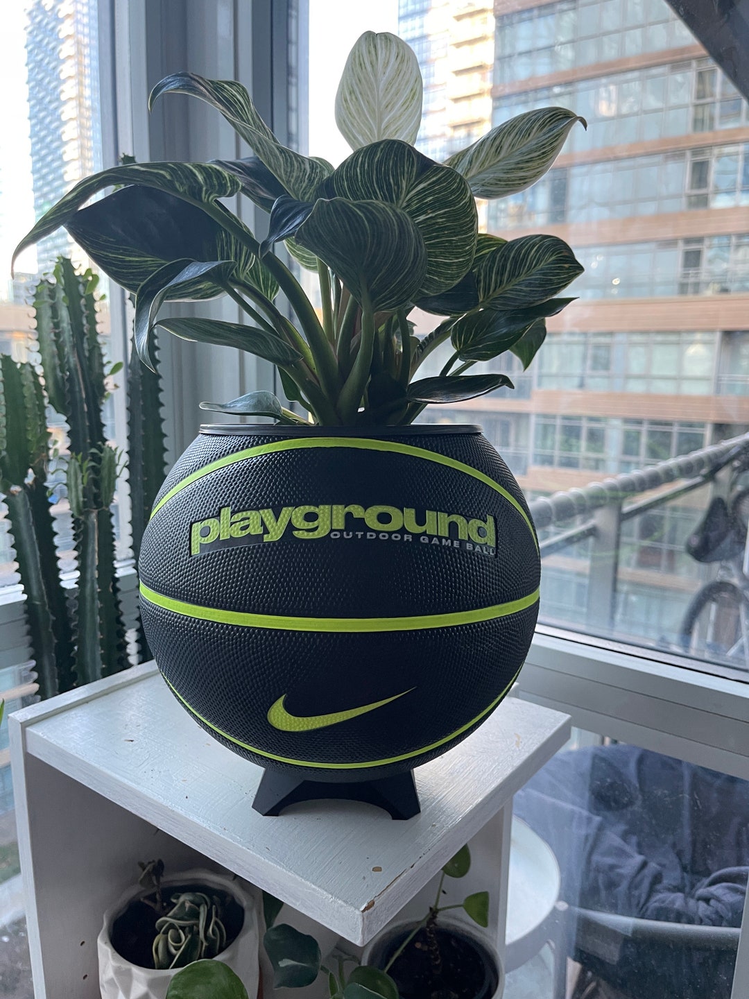 Nike Large Basketball Planter (black Volt) - Etsy