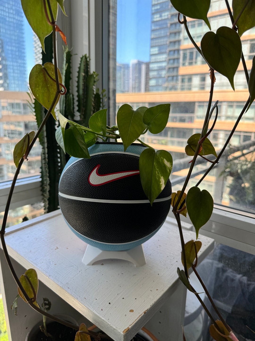 Nike Mini Basketball Planter (blue Cherry) - Etsy