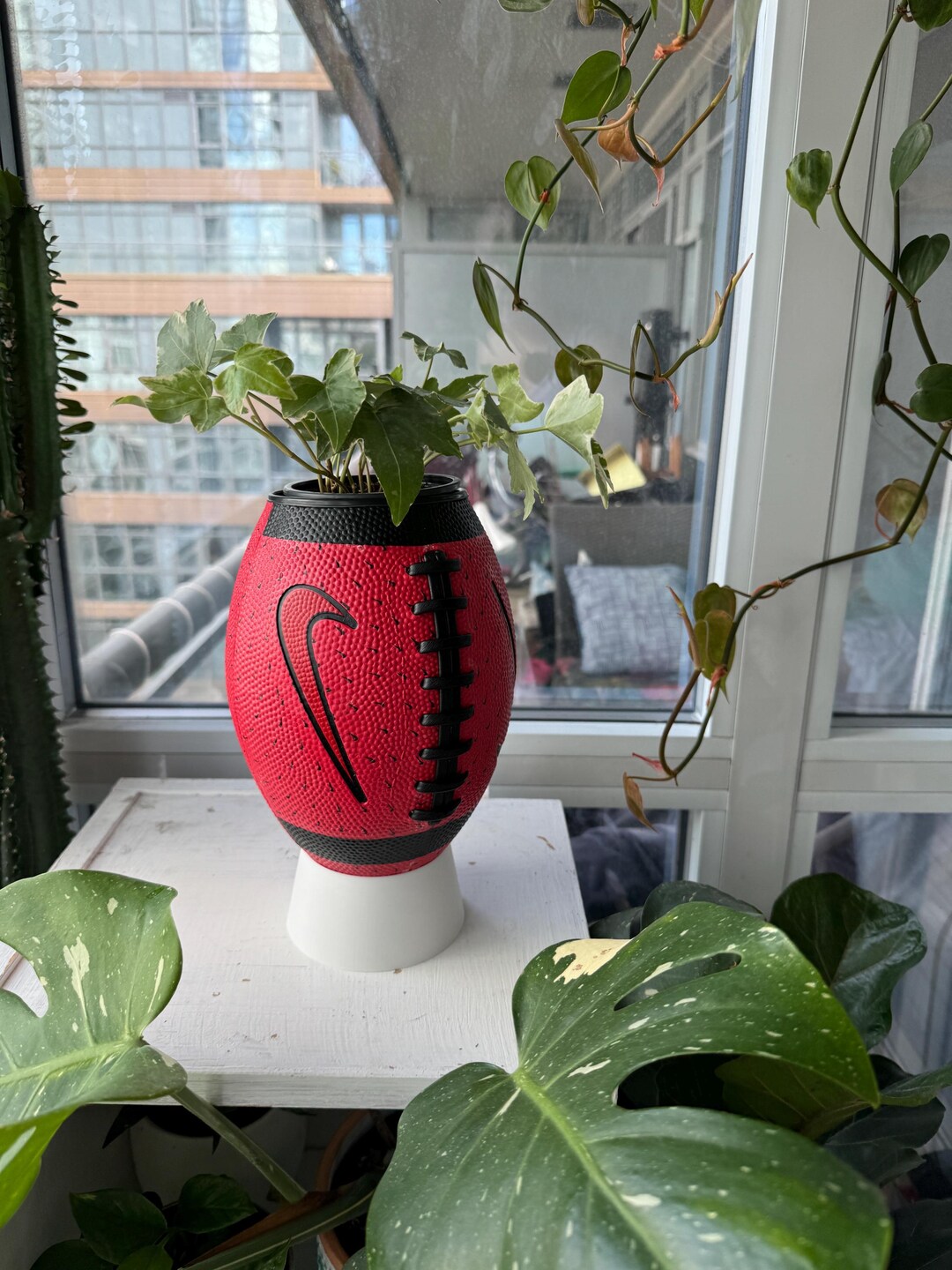 Nike Large Football Planter (red Swooshed) - Etsy