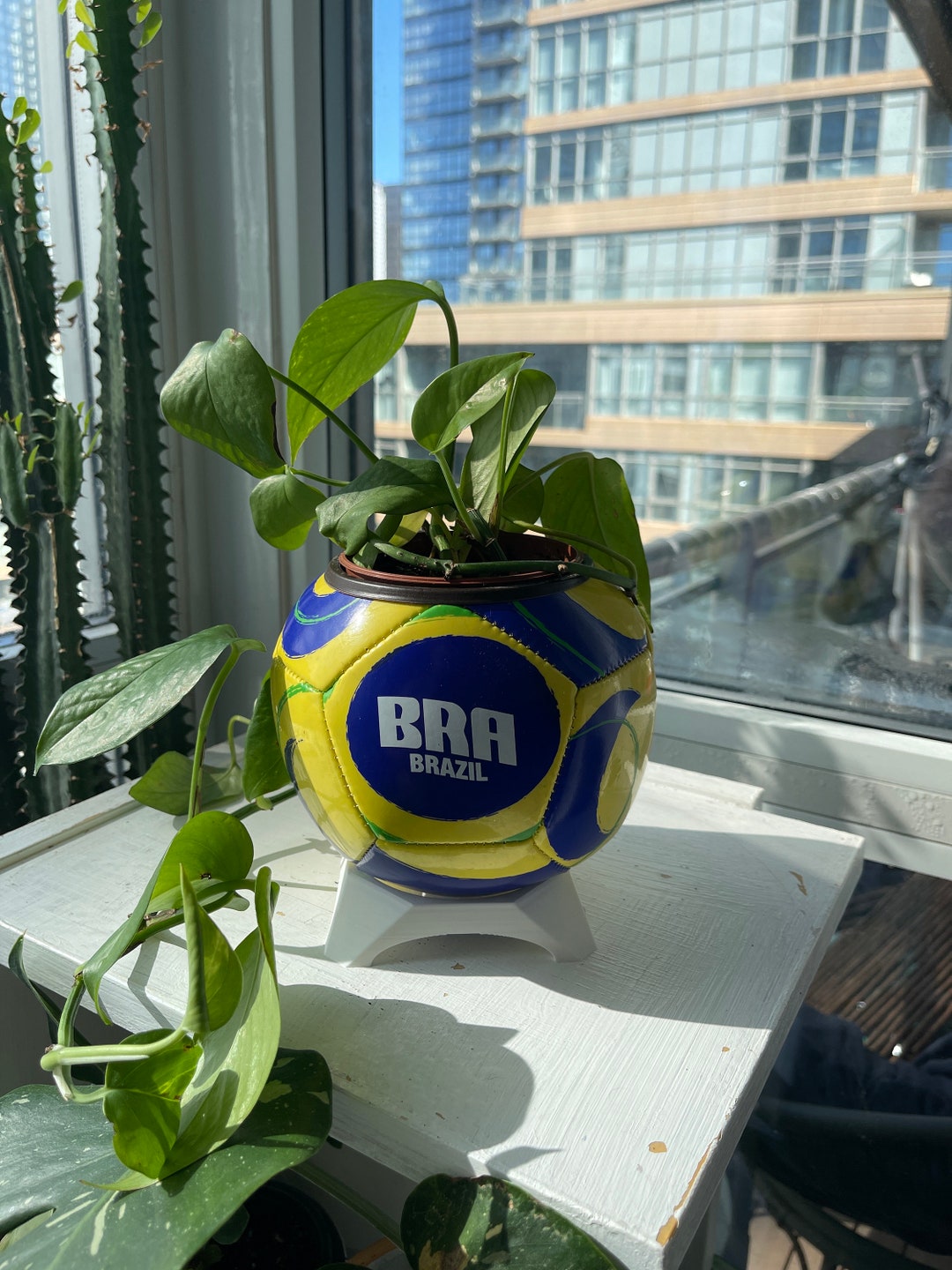 Mini Soccer Ball Planter brazil - Etsy