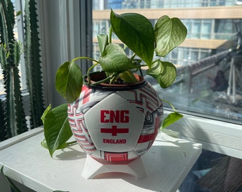 Soccer Ball Ceramic Planter, Sports Fan Flower Pot Bowl, Athletic ...