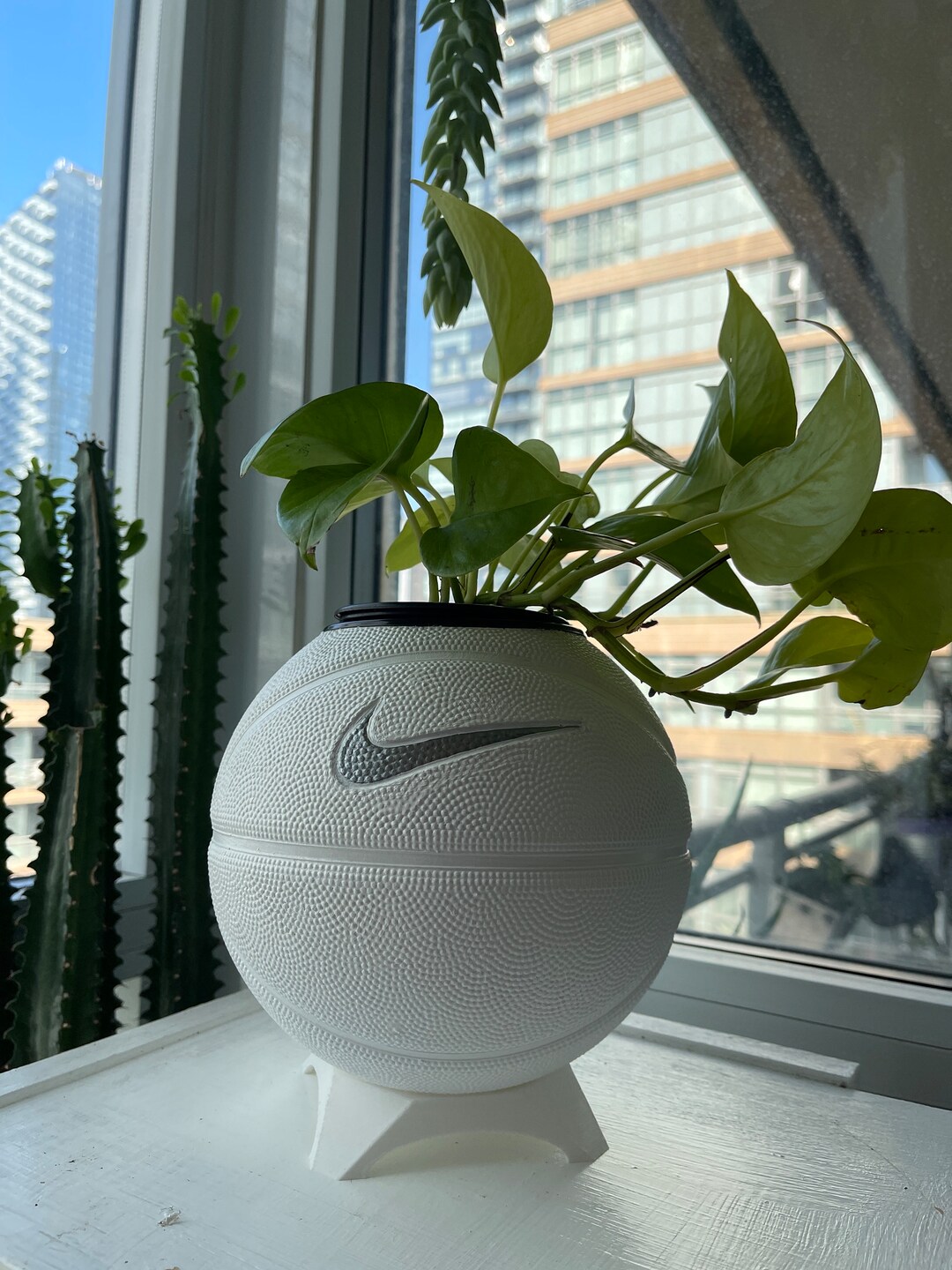 Nike Mini Basketball Planter white & Silver Streak - Etsy