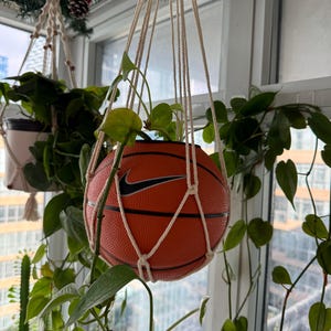 Nike Mini Basketball Hanging Planter (white Macrame OG) - Etsy