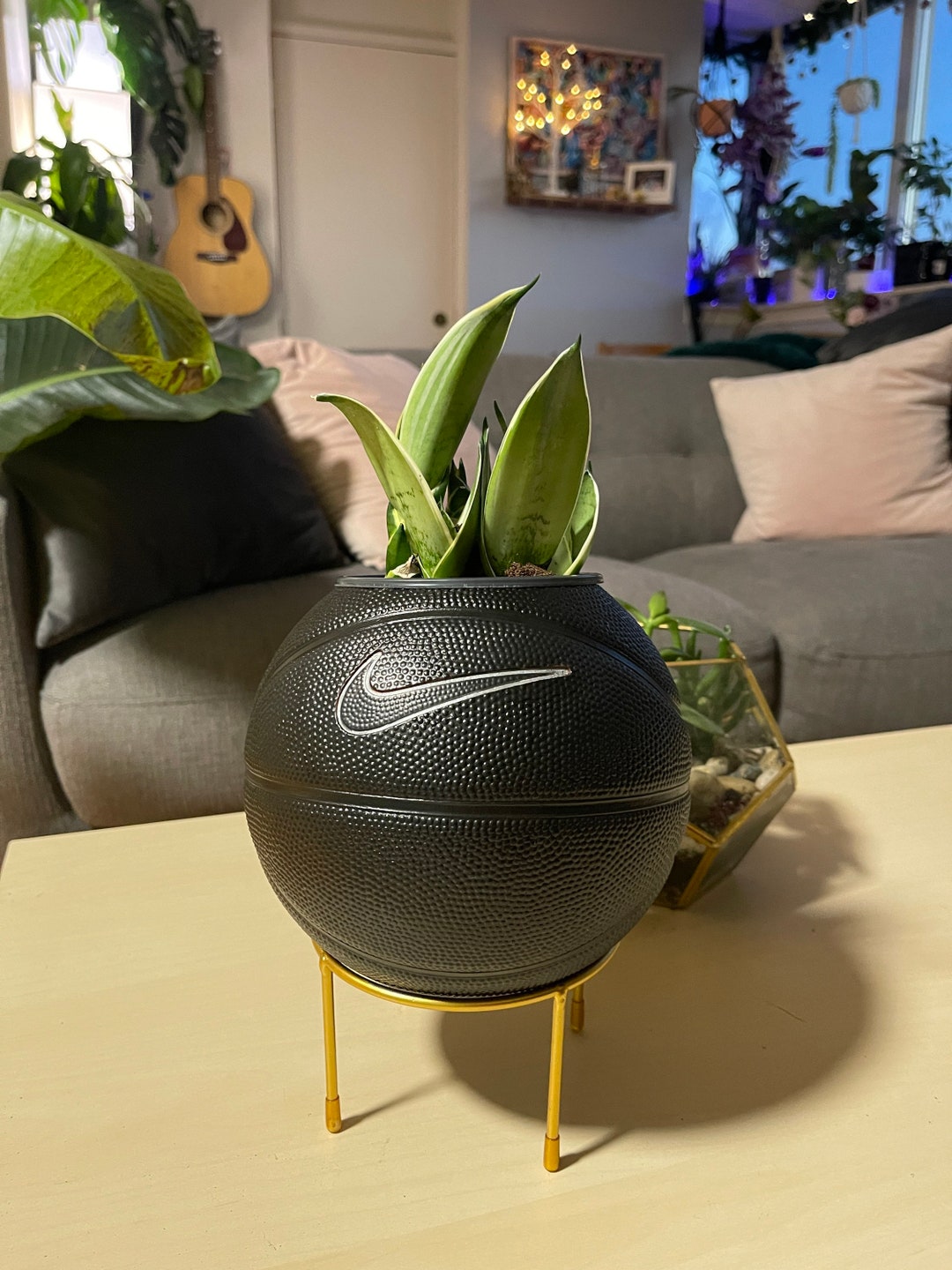 Nike Mini Basketball Planter black & Silver - Etsy