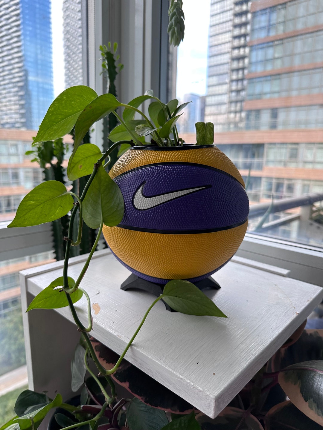 Nike Mini Basketball Planter purple & Yellow - Etsy