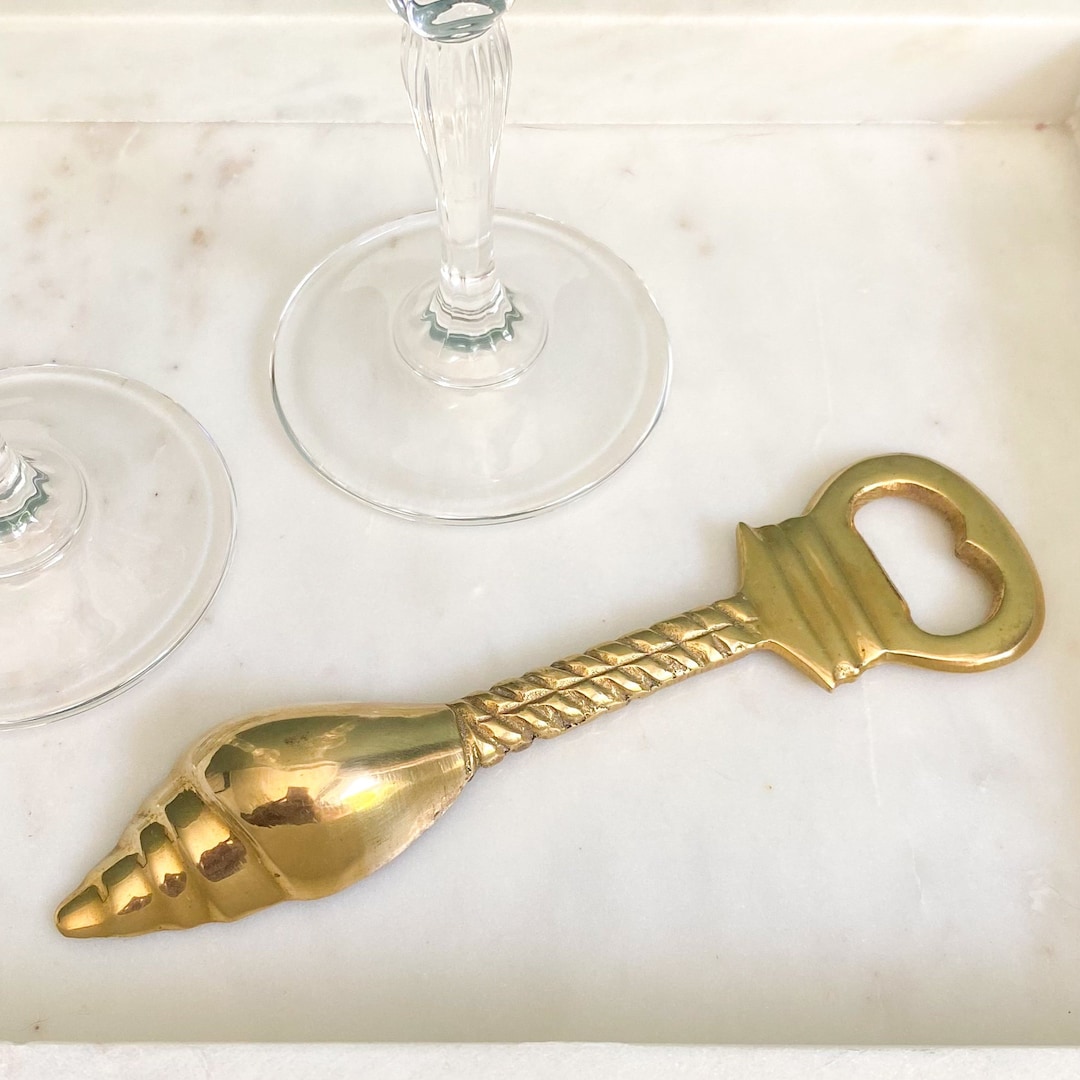 Vintage Solid Brass Shell Shaped Bottle Opener - Etsy