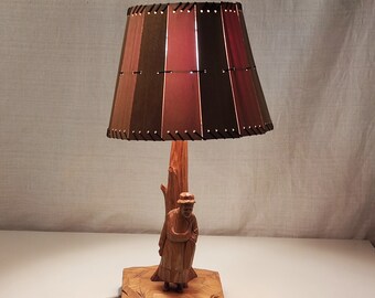 Wood Carving Table Lamp - Etsy