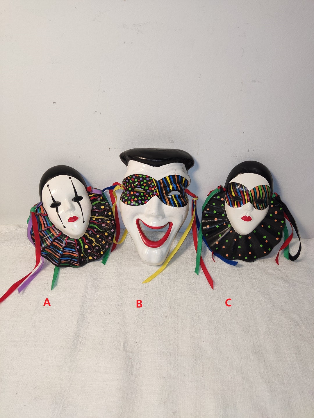Whimsical Ceramic Clown Face Wall Hanging - Unique Home Decor Mask ...