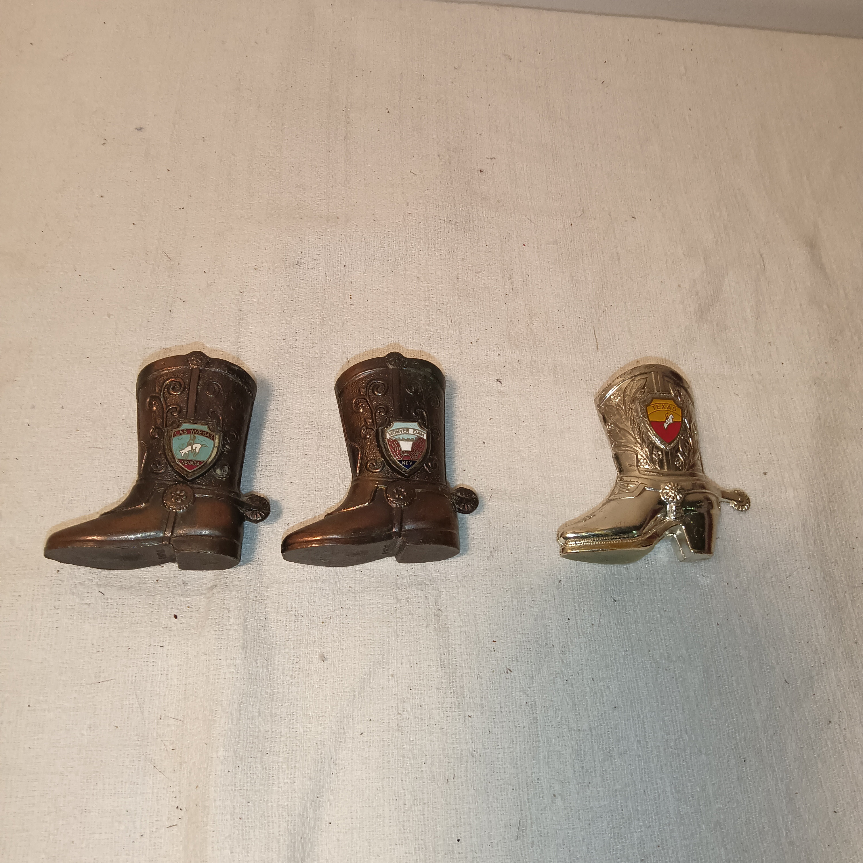 3 Vintage Copper/metal Cowboy Boot, Mini Boots, Collectible Boots ...