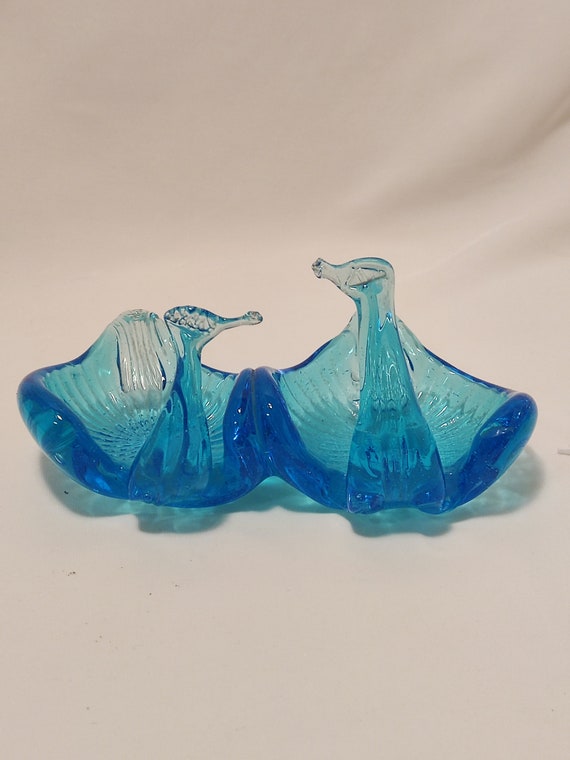Vintage blue glass bird-shaped trinket dish, ring di… - Gem