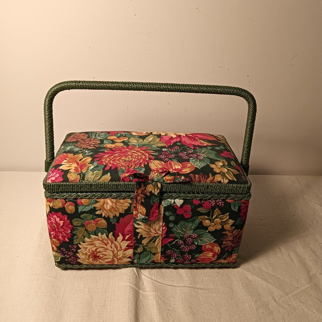 Vintage Filipino Sewing Kit Box With Accessories Tray, Pin Cushion ...
