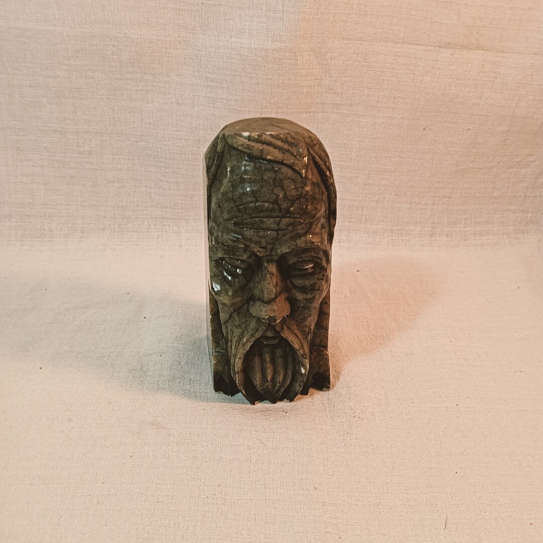 Vintage 5.5' Tall Hand-carved Soapstone Man Bust Sculpture - Unique ...
