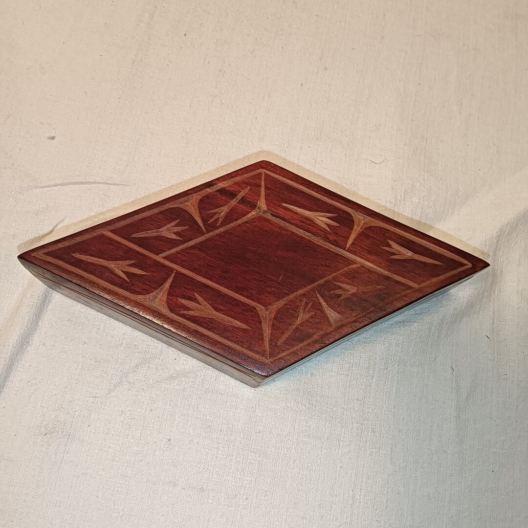 Rare Handmade Wooden Trinket/jewelry Box,rhombus Box, Decorative, Gift ...