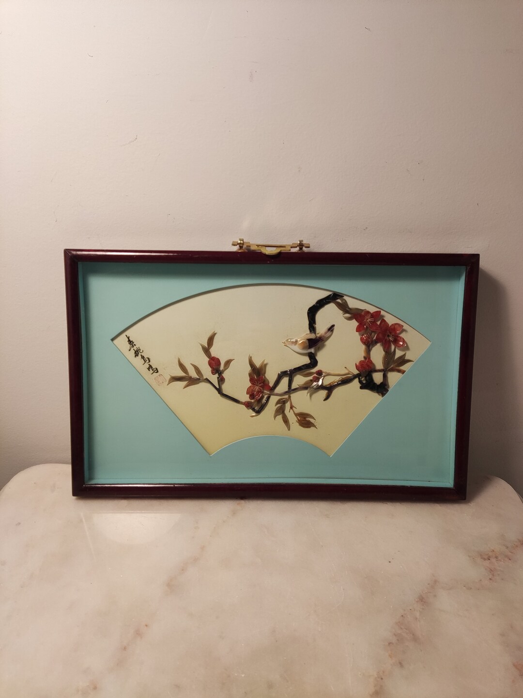 Vintage Chinese Shell Art: Handmade Mother of Pearl Shadow Box - Etsy