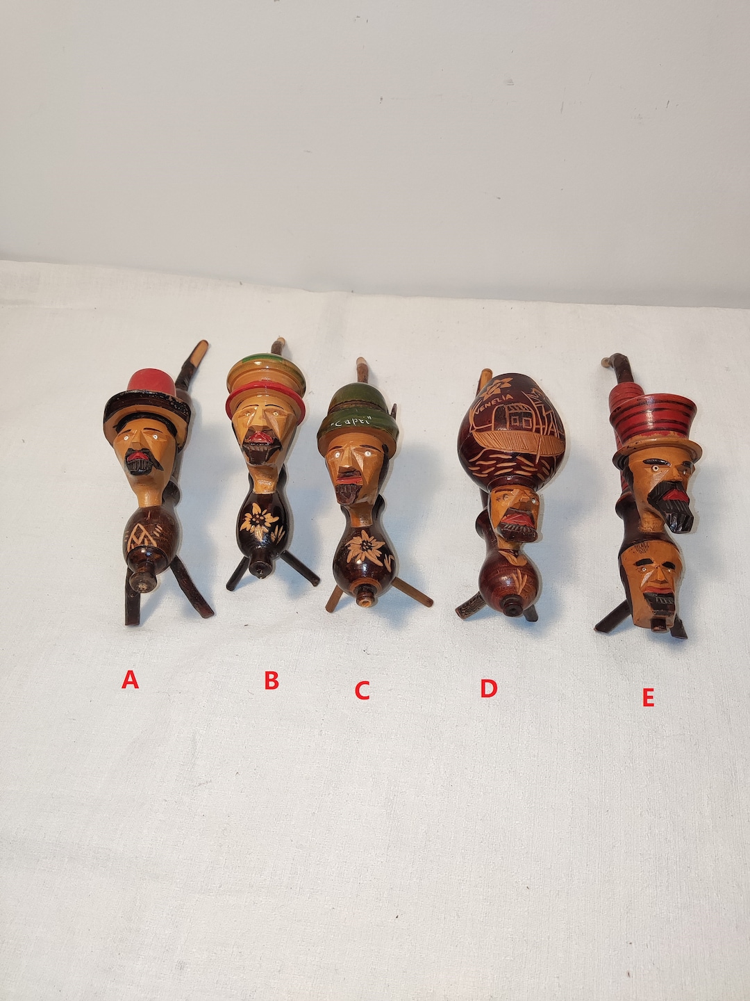 Vintage Handmade Wood Artisan Smoking Pipes. Smoker's Gift,decoration ...