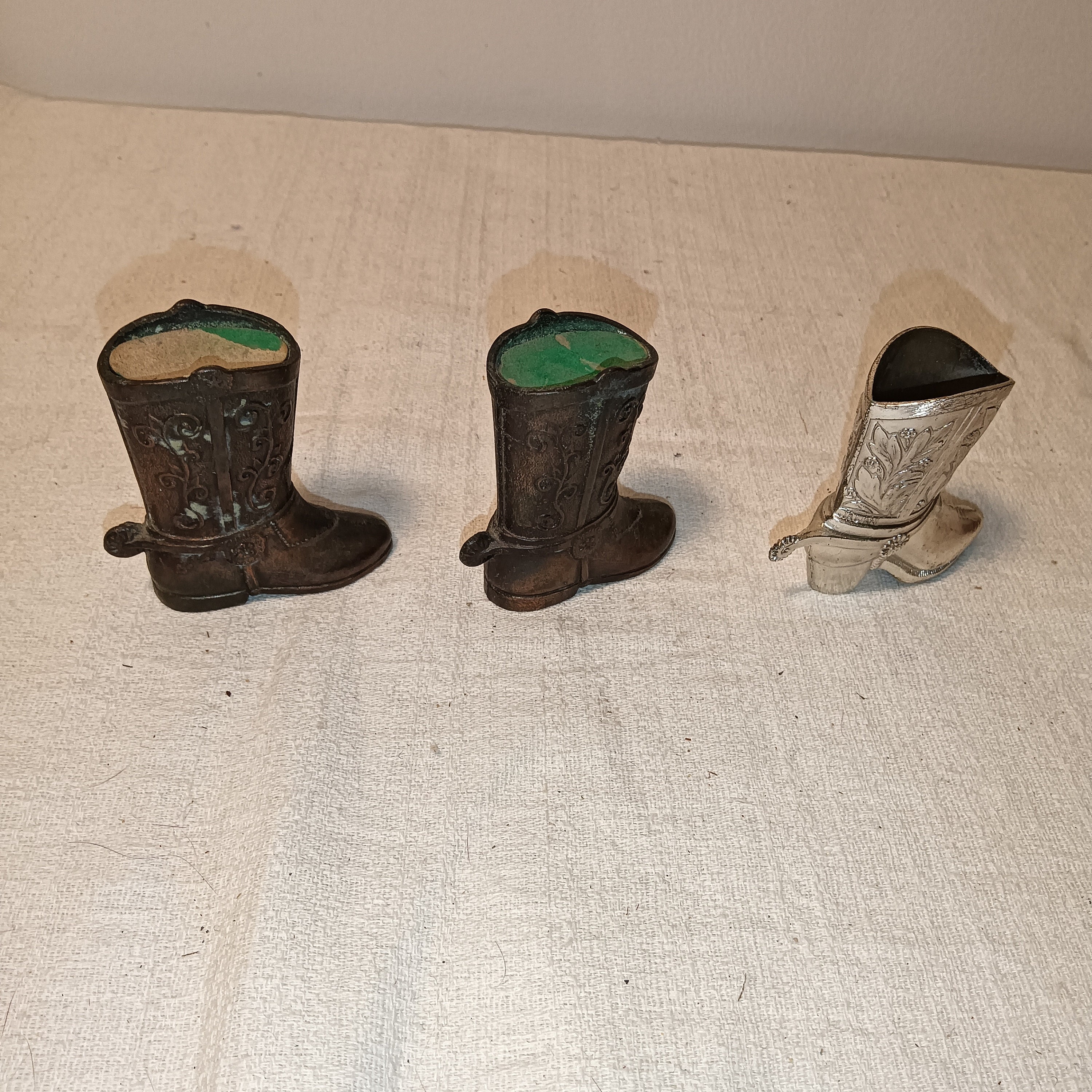 3 Vintage Copper/metal Cowboy Boot Mini Boots Collectible - Etsy