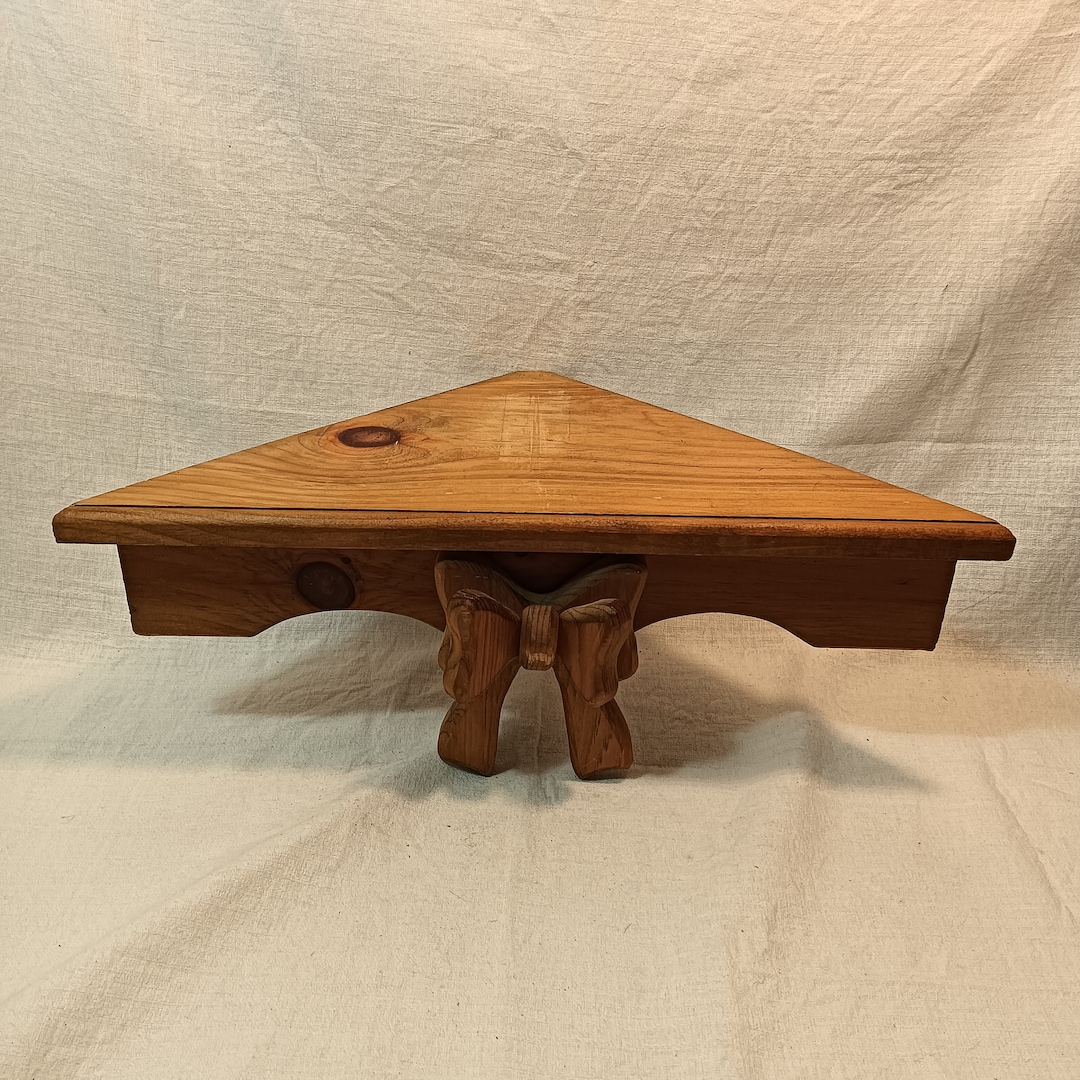 Rustic Wooden Corner Shelf: Handmade Farmhouse Decor, Cottage ...