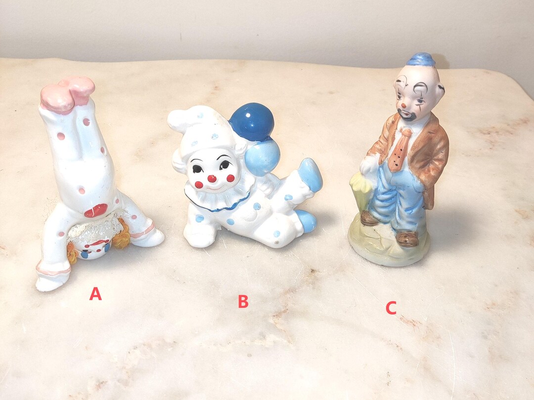 3 Ceramic Circus Clown Figurines: Collectible Decorative Gift for ...
