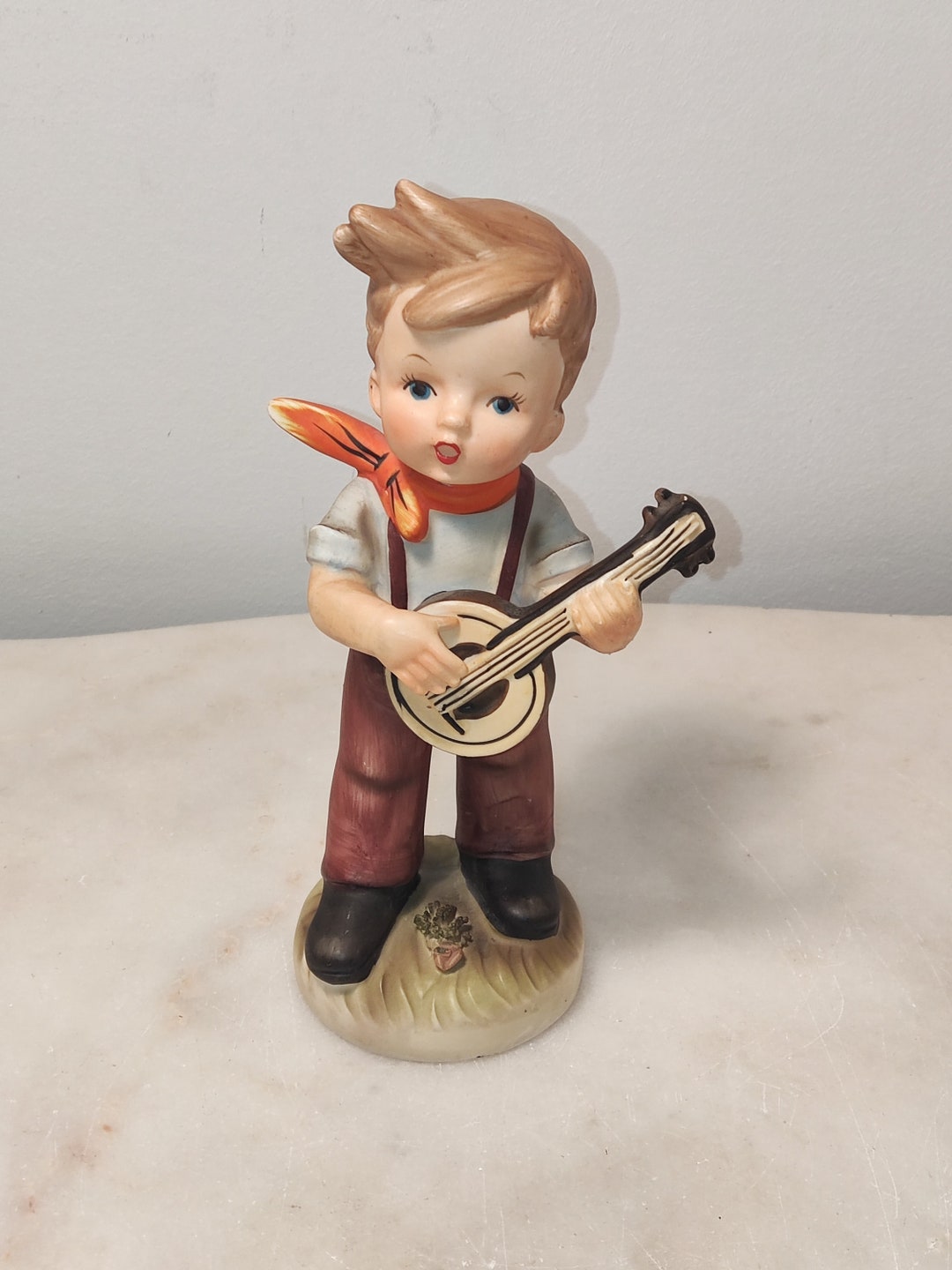 Vintage Japanese Ceramic Boy Playing Banjo Figurine - Erich Stauffer ...