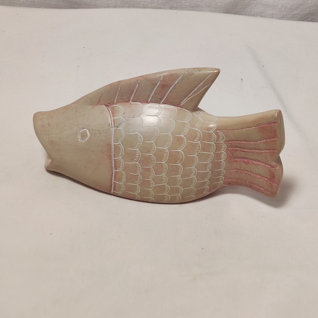 Hand Carved Soap Stone Fish, Stone Art, Stone Decoration, Fish Lover's ...