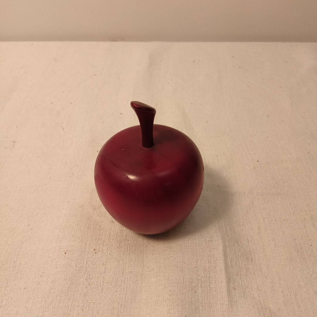 Vintage Handmade Wooden Decorative Red Apple,wood Art, Home Decoration ...