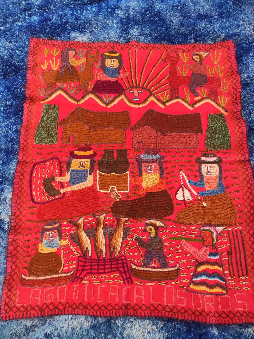 Vintage Peruvian Hand Woven or Embroidered Wool Tapestry,peru Folk Art ...