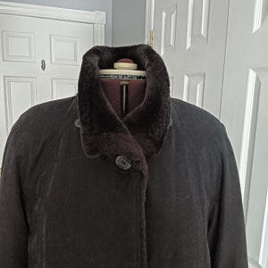 Vintage Utex Black Women Long Coat, Faux Fur Lining, Two Pockets ...