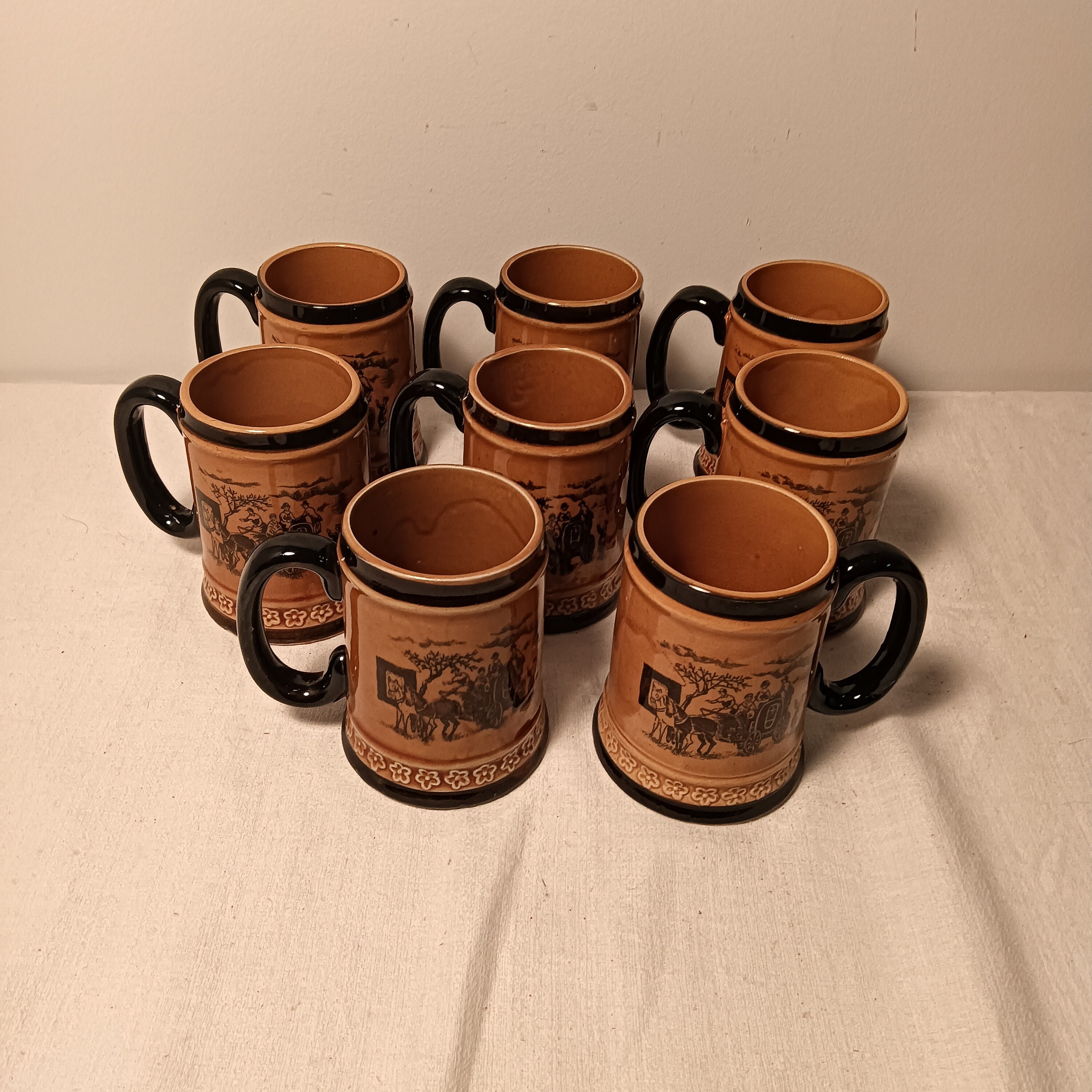 A Set of 8 Vintage Ceramic Beer Mugs Beer Stein Barware Bar - Etsy