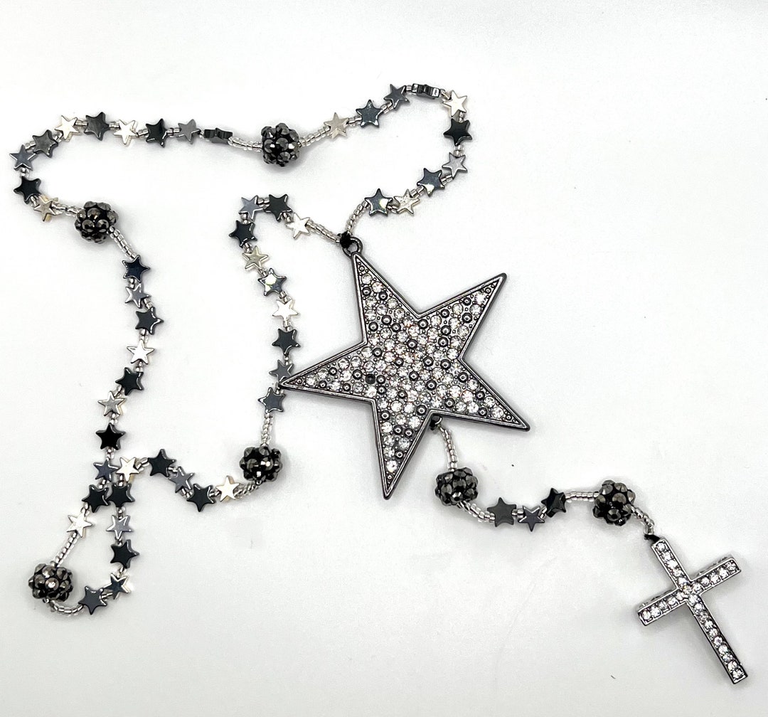 Rhinestone Star Rosary - Etsy