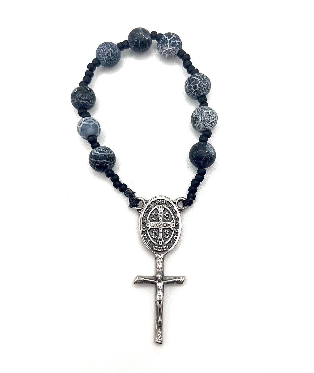 Black and Gray Saint Benedict Devil Chaser Chaplet - Etsy