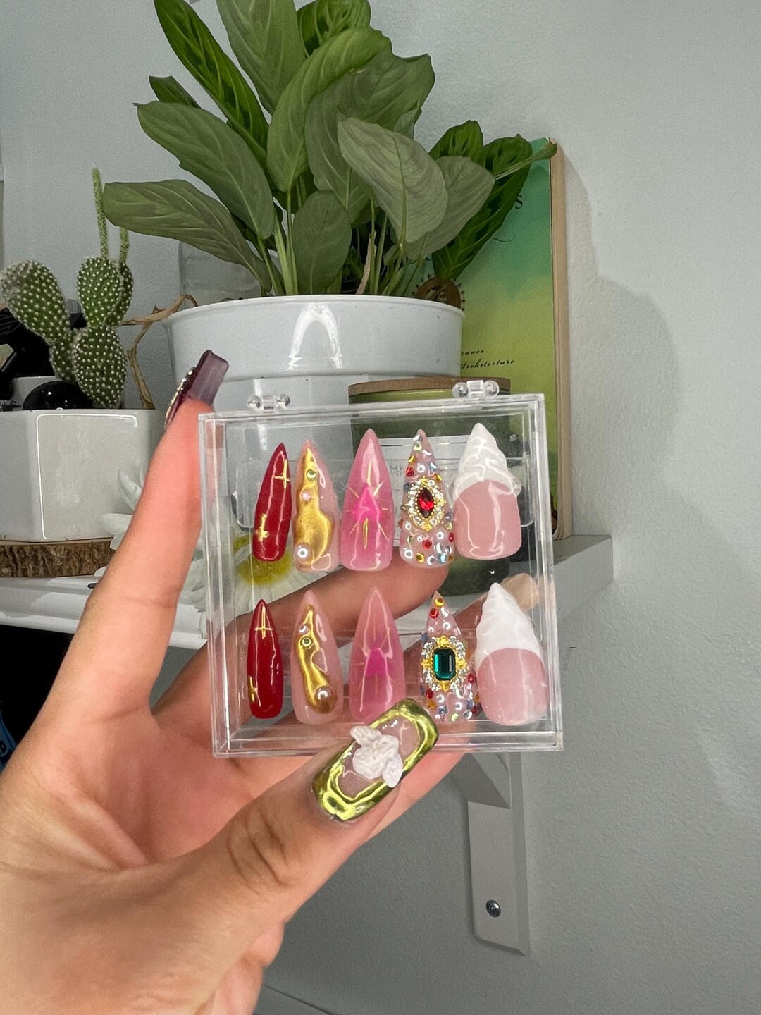 Gem Press on Nails - Etsy