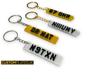 4D Number Plate Key Ring - Etsy
