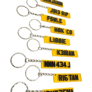 4D Number Plate Key Ring - Etsy