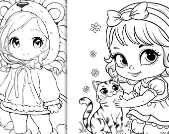 anime panda girl coloring pages