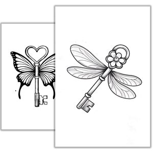 Key Tattoo Sketch Intricate and Symbolic Design for Tattoo Artists ...