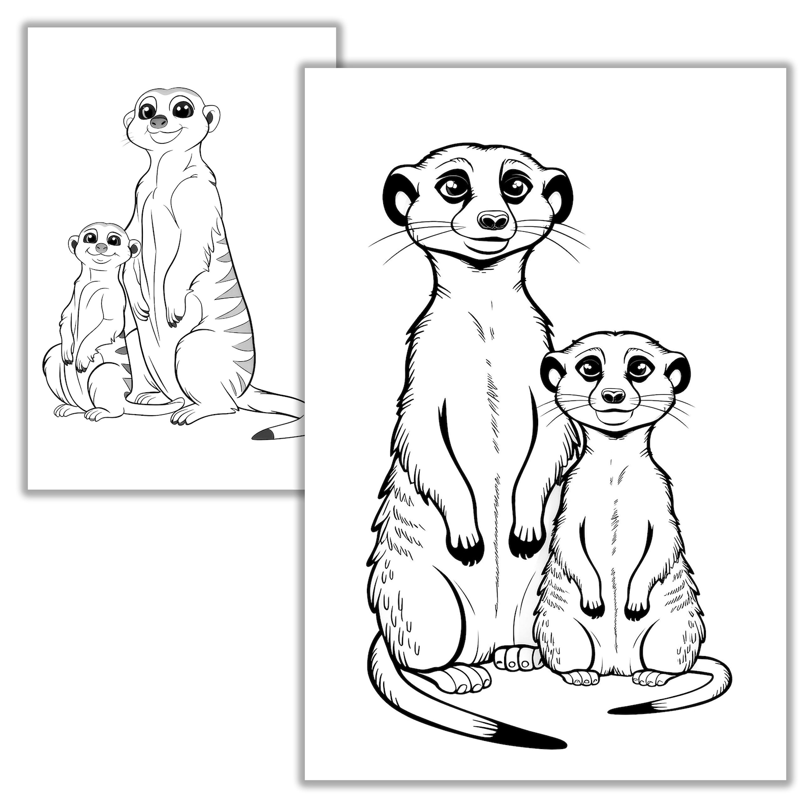 Meerkat Coloring Page | Printable Cute Animal Art for Kids & Adults - Etsy