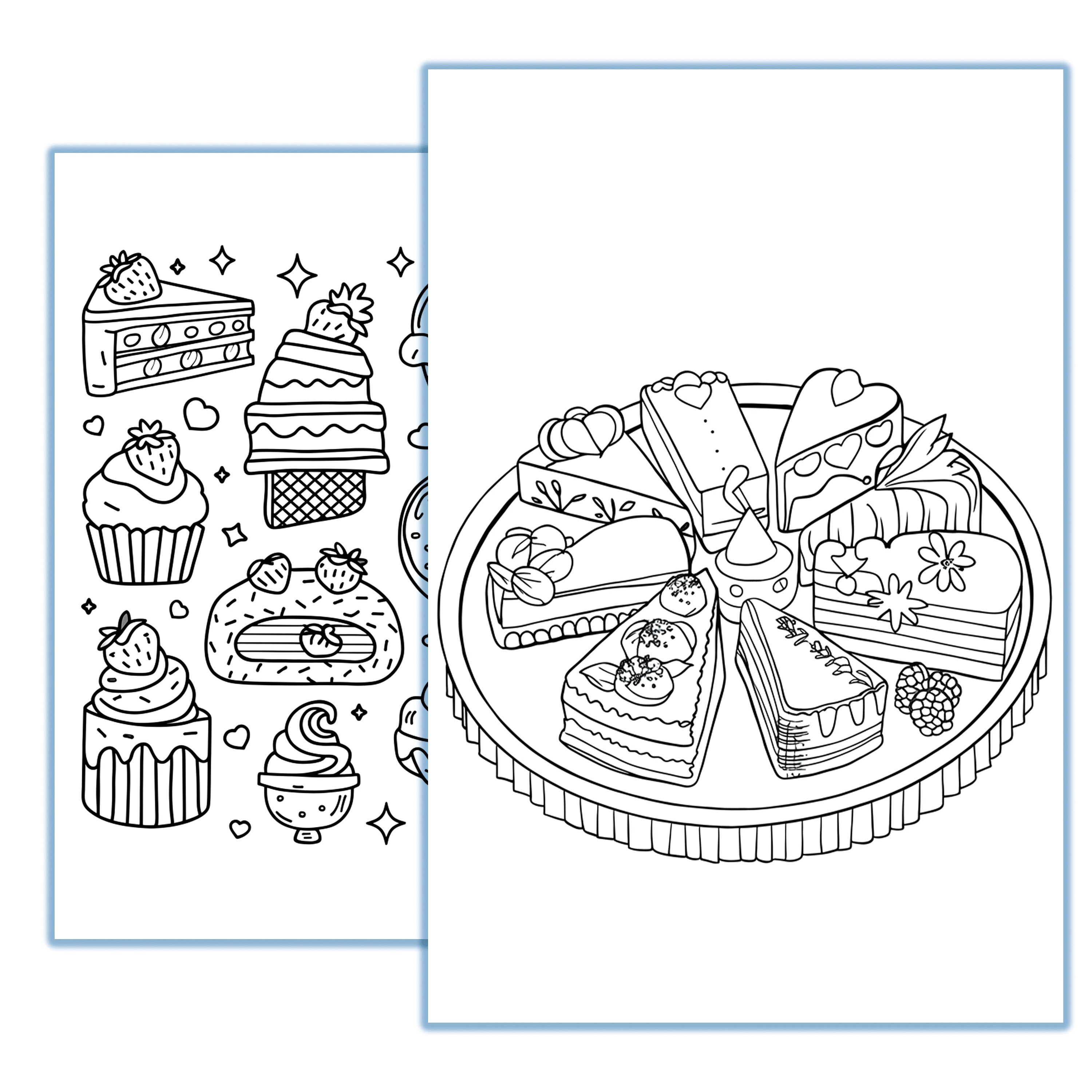 Sweets Coloring Page – Printable Candy and Dessert Coloring Sheet for ...