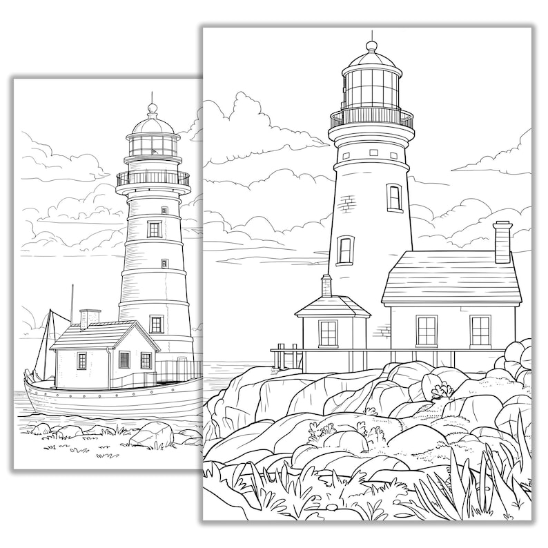 Lighthouse Coloring Pages – Printable Coastal Coloring Sheets for Kids ...