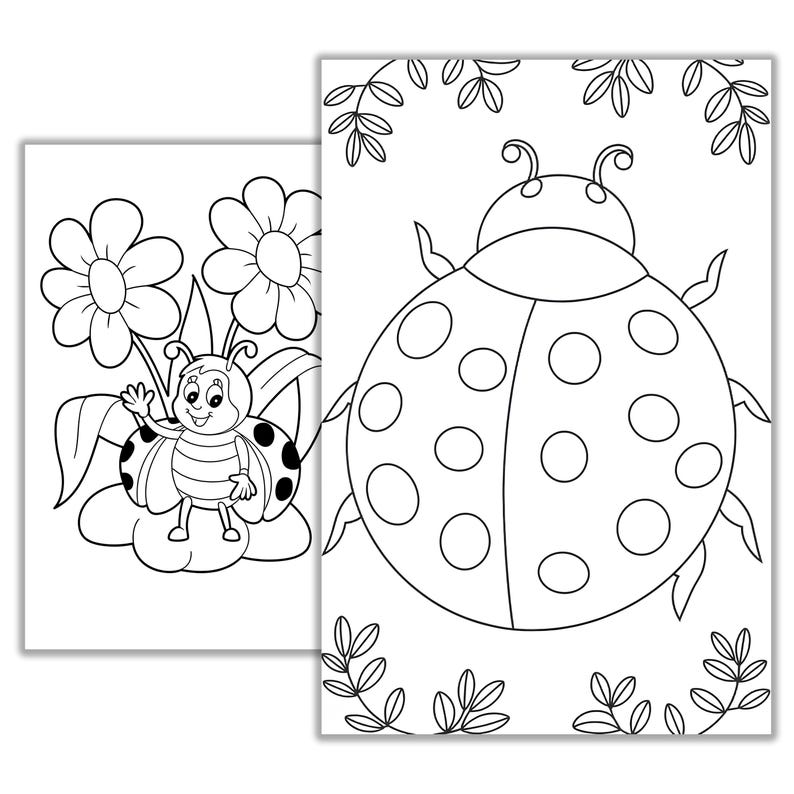 Ladybug Coloring Page Fun and Adorable Printable Design - Etsy