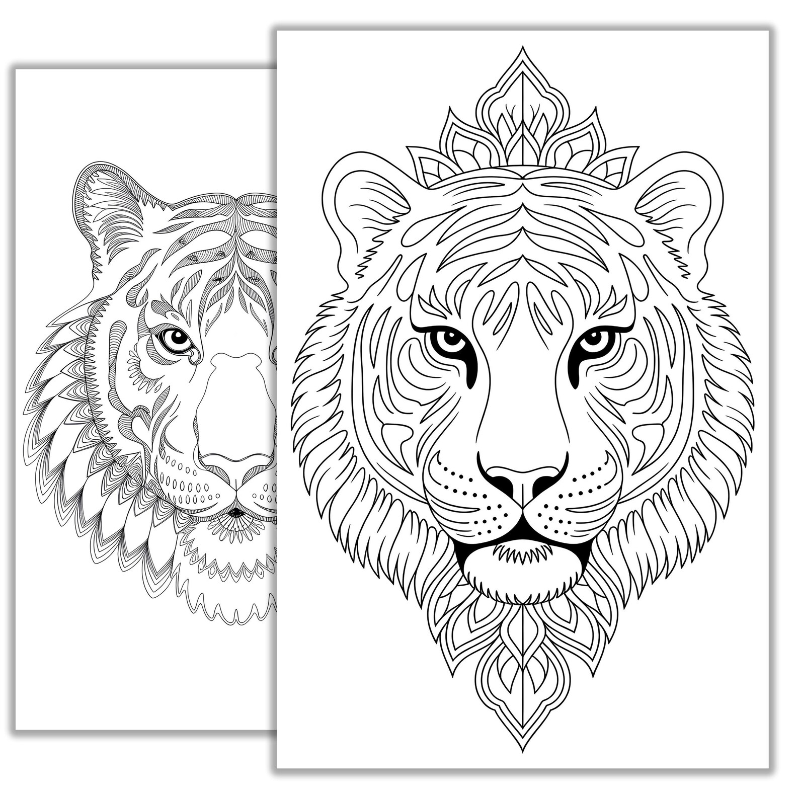 Tiger Mandala Coloring Pages | Intricate Printable Animal Designs for ...