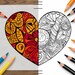 Heart Coloring Page Printable Heart Design for Relaxing and Creative ...