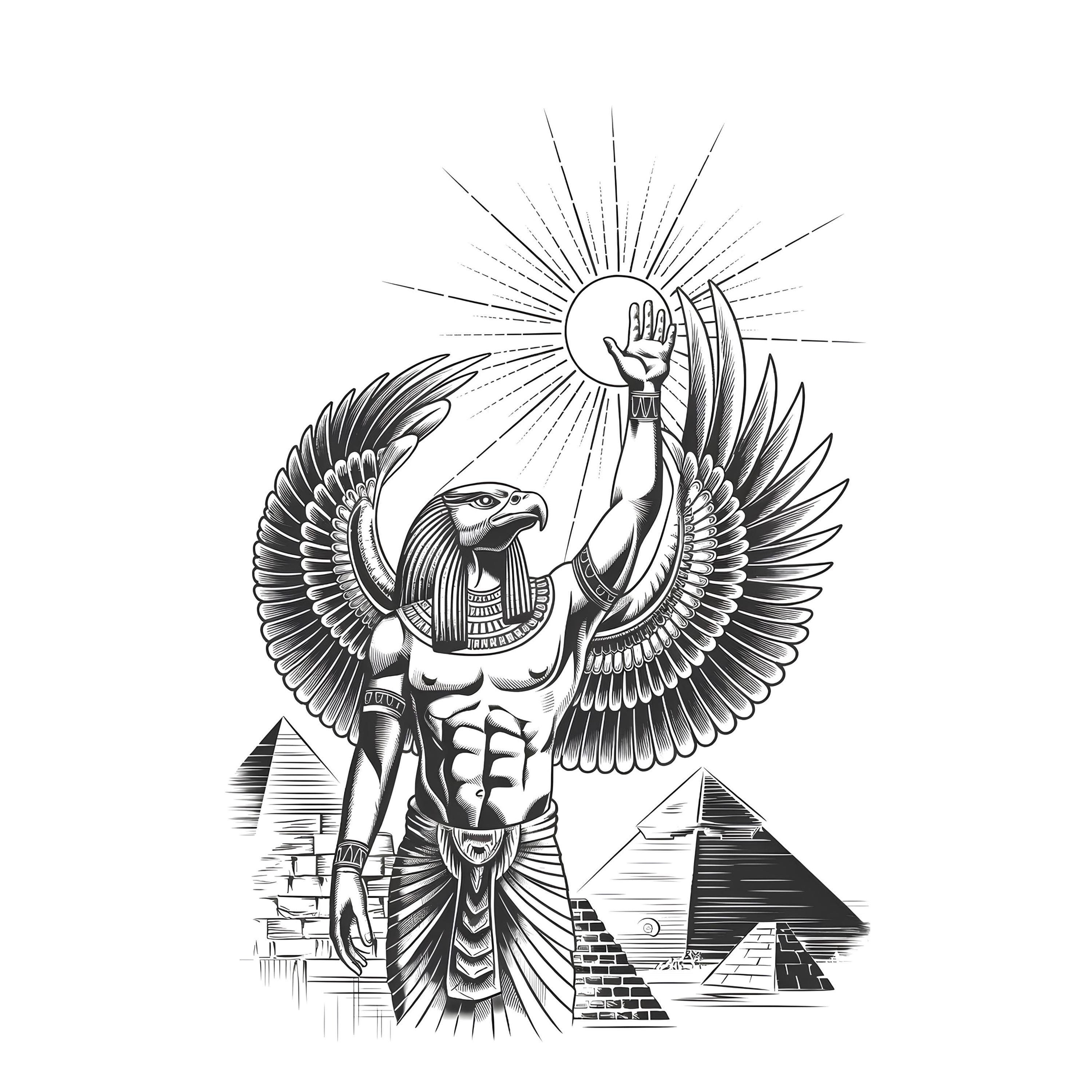 Egyptian Sketch Horus Tattoo Design By Mouse036 Tattoology Egypt