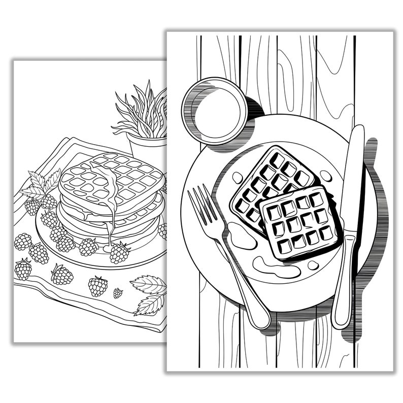 Waffles Coloring Page - Fun and Delicious Food-themed Printable for ...